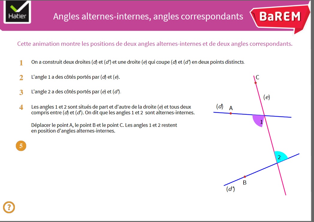 rappels angles alternes internes | Délégation académique au numérique - académie de Nancy-Metz